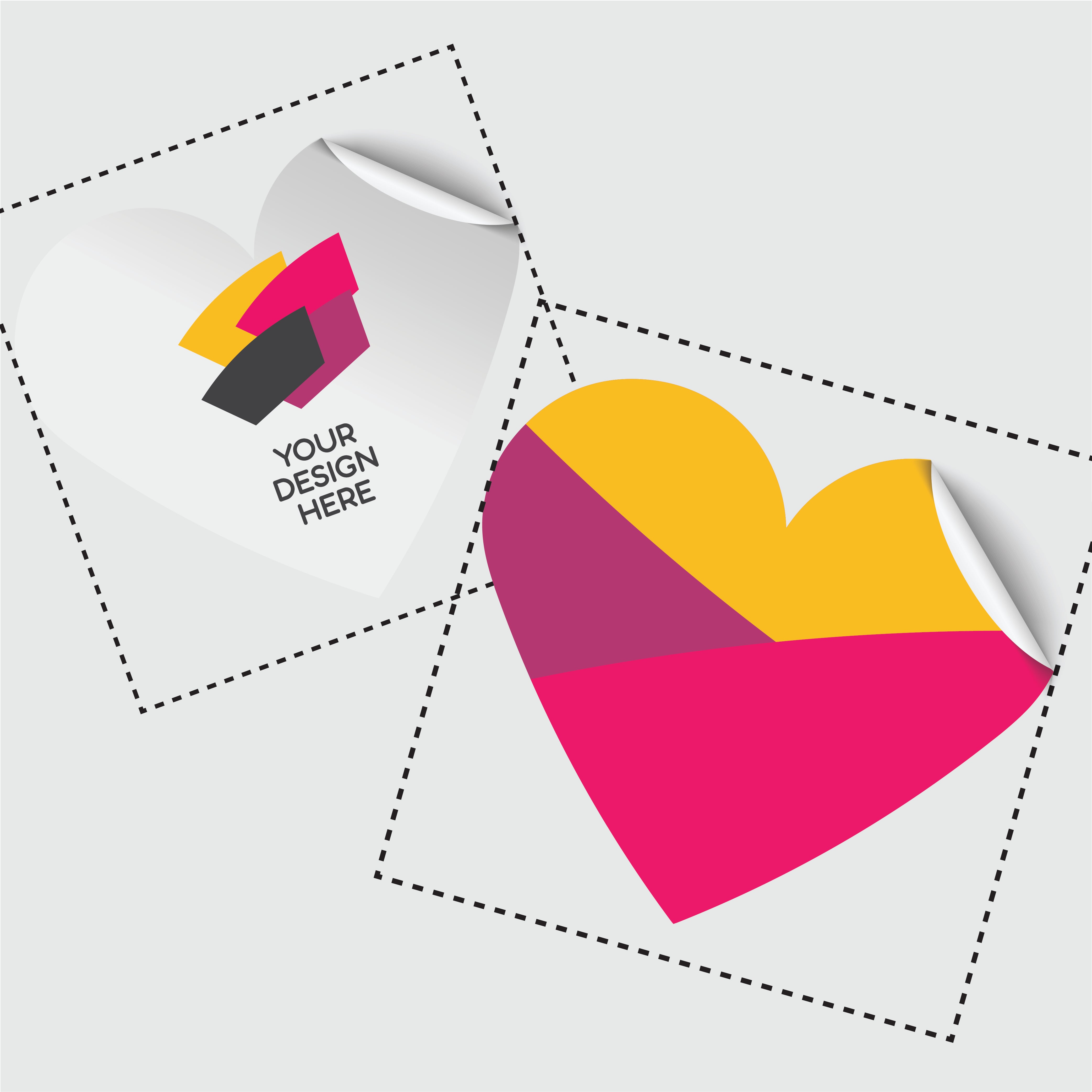 Heart die cut sticker – Upprint shop