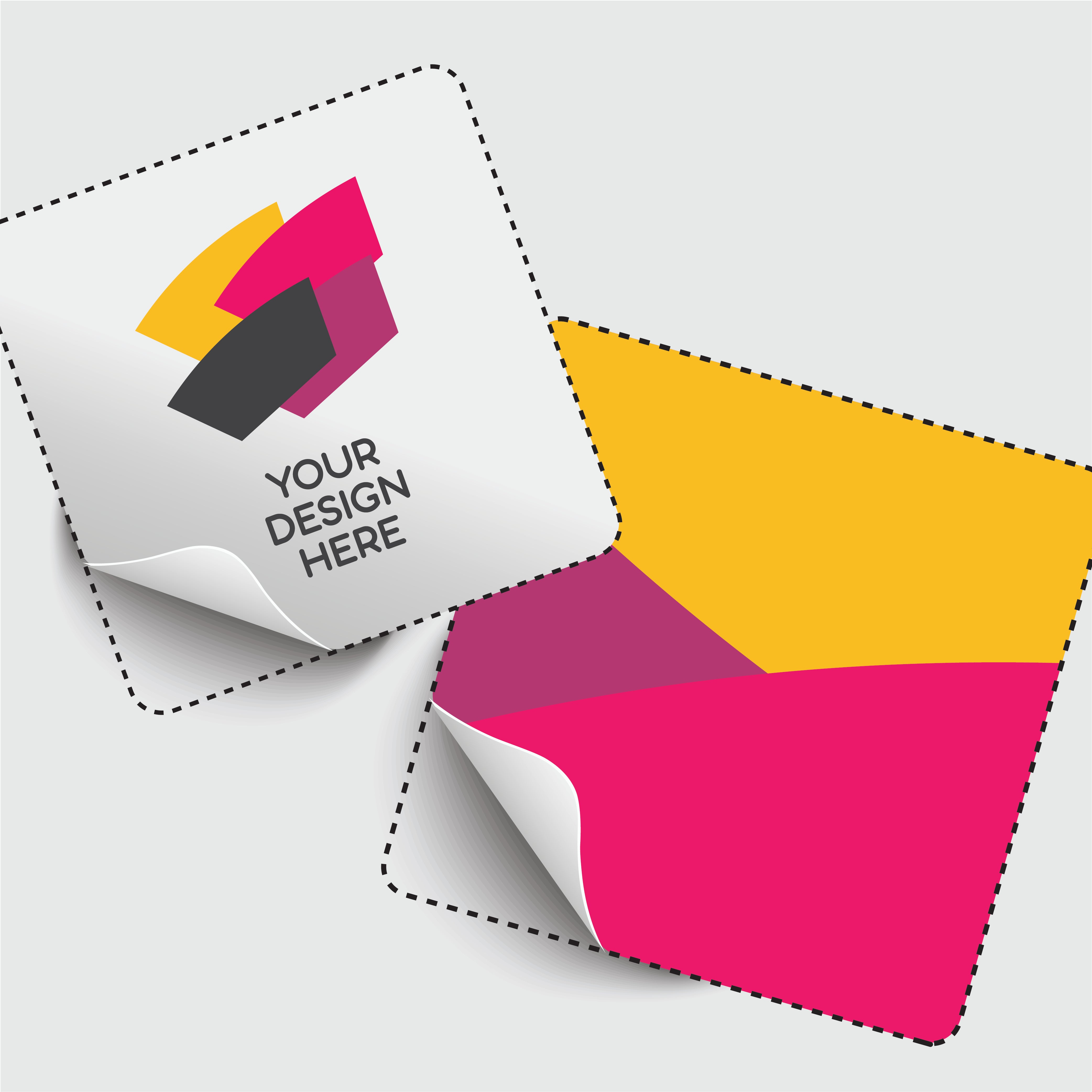 Rounded corners square die cut sticker – Upprint shop
